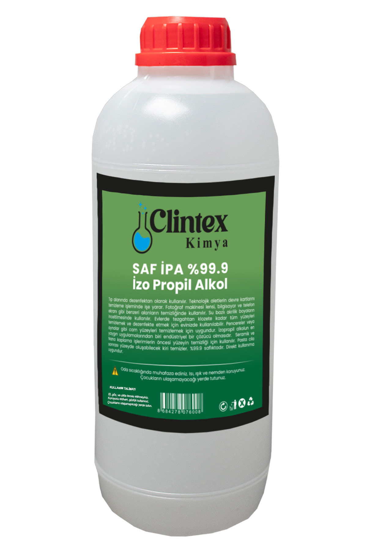 Clintex Kimya Saf Ipa %99.9 Izopropil Alkol Yüzey Temizleyici 1 Litre - 215.00 TL
